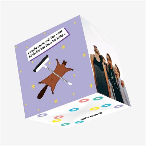 Squirrel Fakes Death Birthday Confetti Exploding Greetings Card Boomf