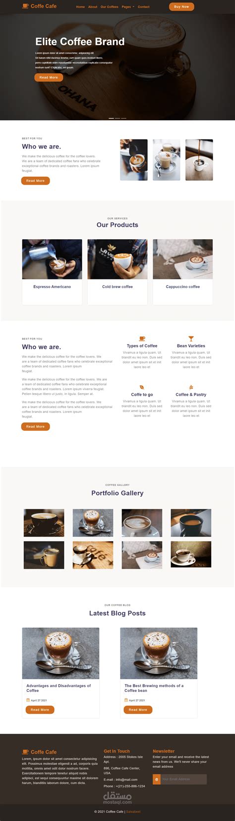 Coffee Bootstrap Responsive Web مستقل