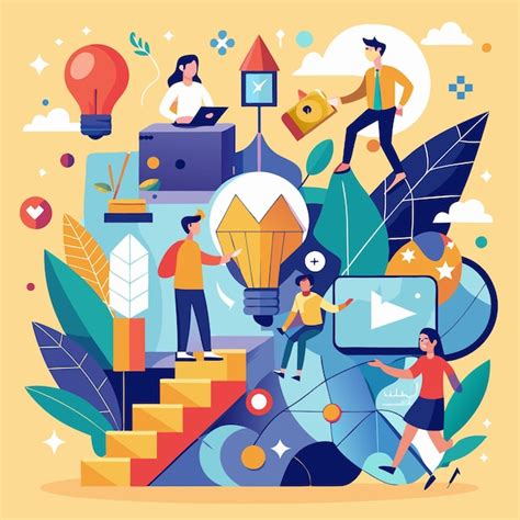 Premium Vector Collaborative Workflow And Project Management