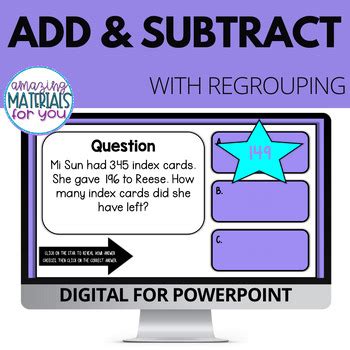 Addition And Subtraction With Regrouping Power Point Search And Find Game