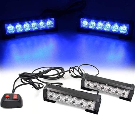 Fs Siren ไฟไซเรน Led 12v 24v รุ่น 206 สีเหลือง สีแดง โคมไฟ 2 ช่อ ปรับส