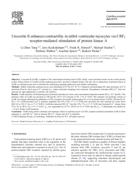 Urocortin Ii Enhances Contractility In Rabbit Ventricular Myocytes Via