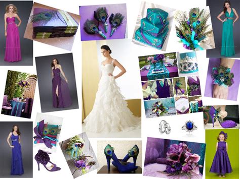 Peacock Themed Wedding1 PANTONE WEDDING Styleboard The Dessy Group