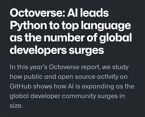 Muhammad Aamir On Linkedin Python Is The Top Language For Developments In The Ai Domain ️ Source