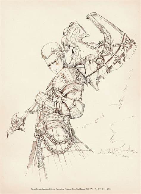 Sketch Of My War Drawn By Alehalexxx Rffxiv