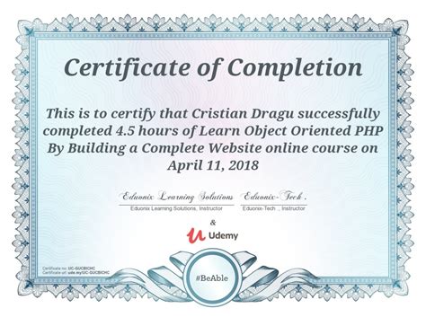 Cristian Dragu On Linkedin Completion Certificate For Learn Object