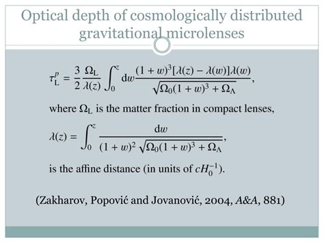 Ppt Gravitational Lensing Statistics Constraints On Cosmological Parameters Powerpoint
