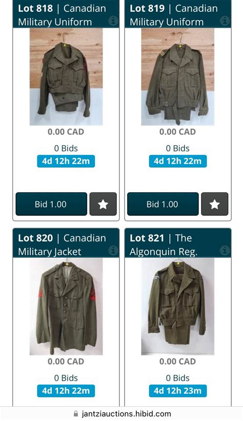 Military Uniforms For Sale At The Online Auction Arts And Collectibles