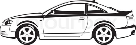 Black And White Illustration Of Car Stock Vector Colourbox
