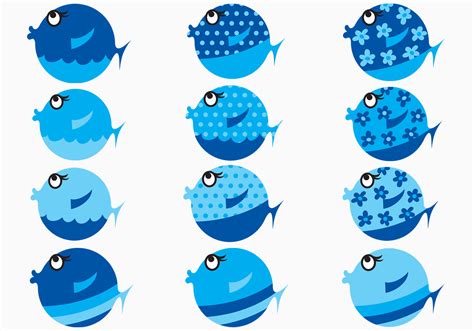 Blue Cartoon Fish Vector Pack 56718 Vector Art At Vecteezy