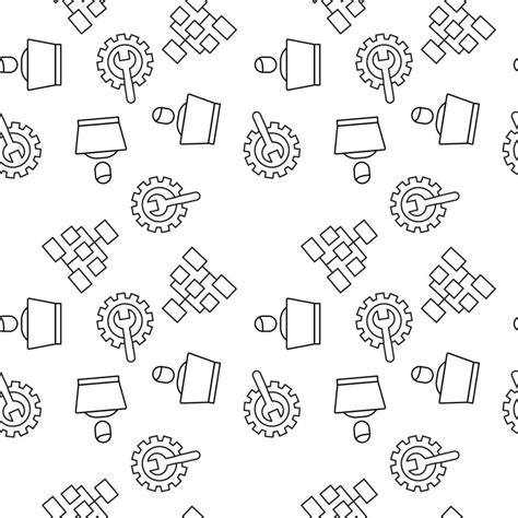 Vector Seamless Pattern Of Freelancer Programmer Wrench Inside Of