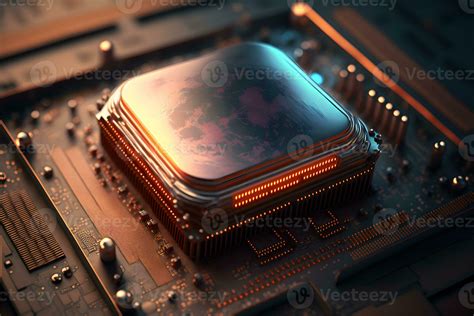 Cpu Processor With Modern Futuristic Technology Appearance Neural Network Generated Art
