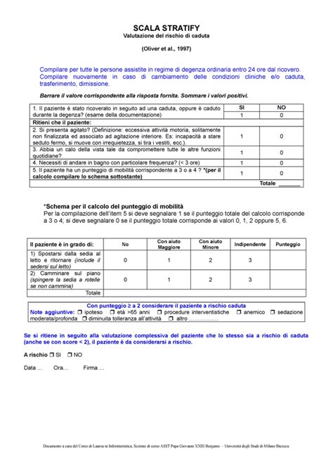 Scala Stratify Rischio Di Caduta Nellanziano Fisioscience