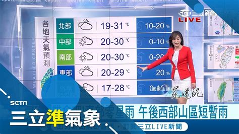 要帶傘！東部零星雨 午後西部山區短暫雨 周四5日前暖熱注意高溫｜氣象主播 苑曉琬｜【三立準氣象】20180402｜三立新聞台 Youtube