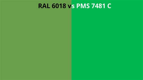 Ral 6018 Vs Pms 7481 C Ral Colour Chart Uk
