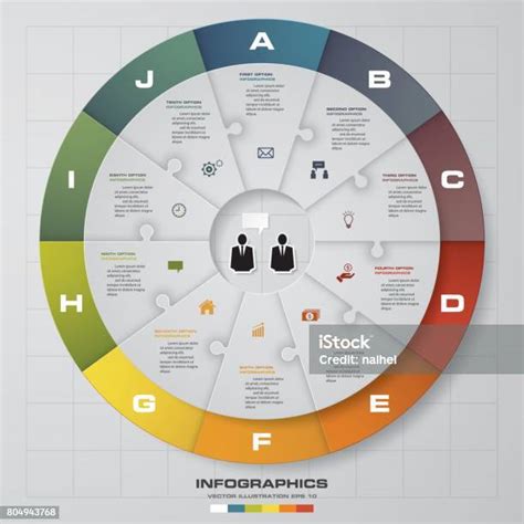 10 단계 현대 원형 차트 인포 그래픽 요소를 추상화 합니다 벡터 일러스트입니다 0명에 대한 스톡 벡터 아트 및 기타 이미지 0명 3차원 형태 개념 Istock