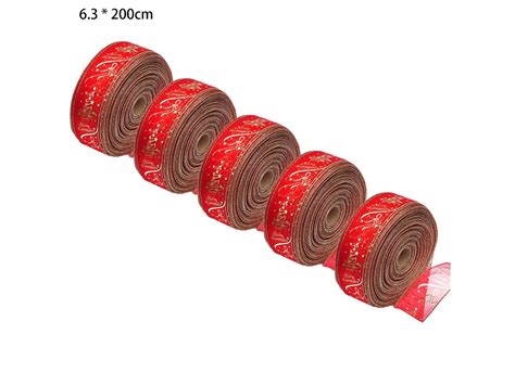Fita de Natal para Embrulho de Presente Fitas Organza Glitter Embalagem para Presente Decoração