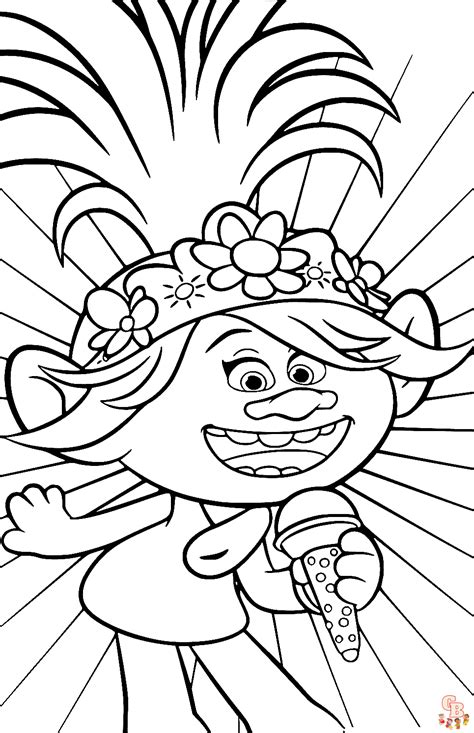 Branch And Princess Poppy Coloring Page Free Printabl