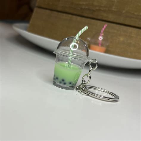 Boba Keychain Milk Tea Keychain Thai Tea Keychain Boba Accessory Backpack Keychain Realistic