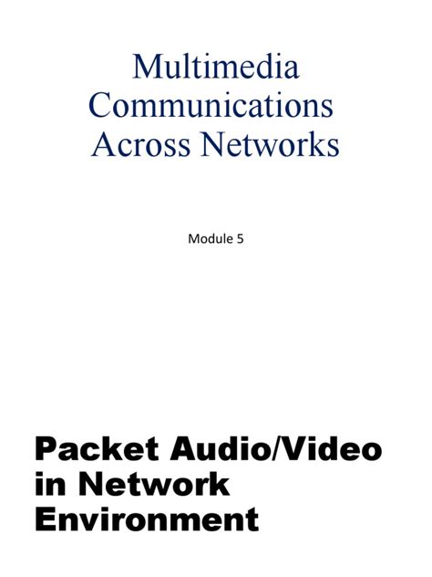 Multimedia Communications Module 5 Pdf Computer Network