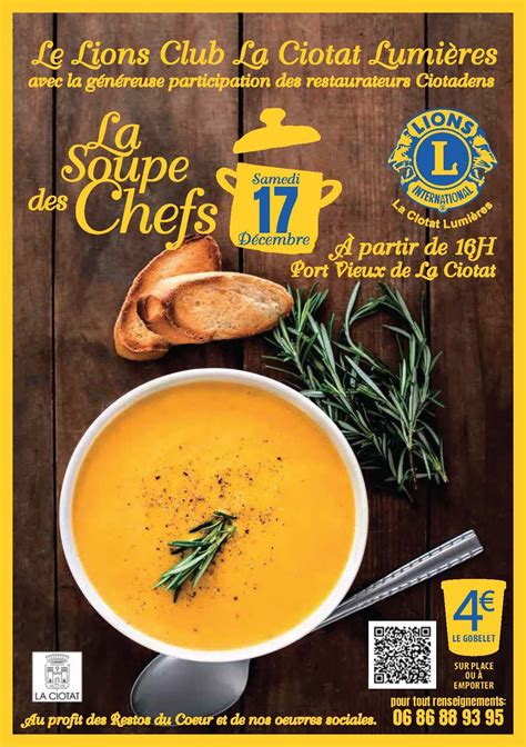 La soupe des chefs Lions Club La Ciotat Lumières