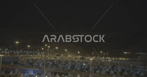 Performing Hajj Rituals In Mina In Mecca Sacred Islamic Religious