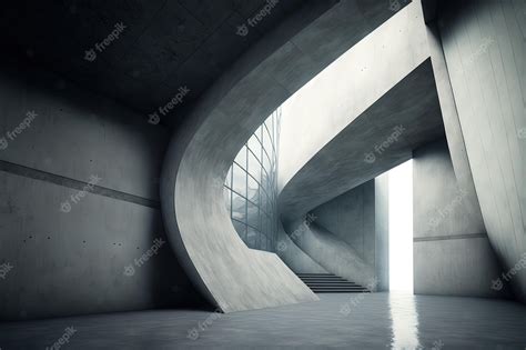 Premium Photo Concrete Floor And Abstract Futuristic Architecture