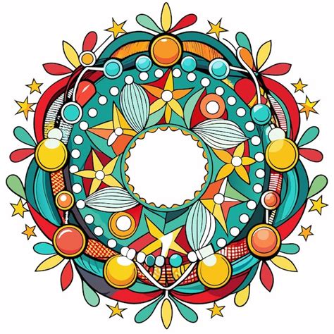 Festive Christmas Wreath Vector Clipart For Seasonal Design Premium
