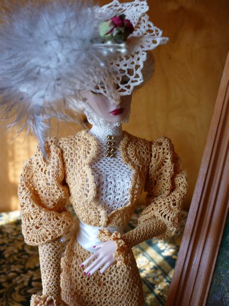 Тонкие кружева совмещение вязания вышивки и шитья одежда для кукол в стиле ретро Работы Kk