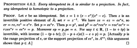 Operator Theory Idempotent Elements In A C Algebra Mathematics