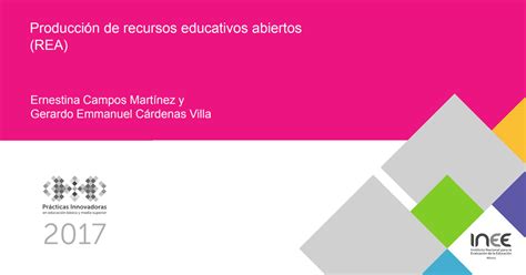 Producción de recursos educativos abiertos REA INEE