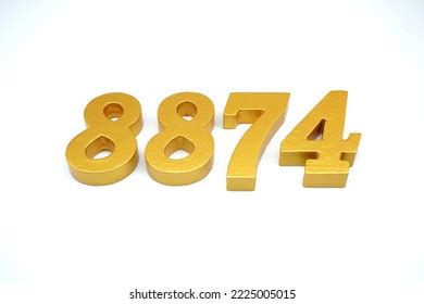 Number 8874 Made Goldpainted Teak 1 Stock Photo 2225005015 | Shutterstock