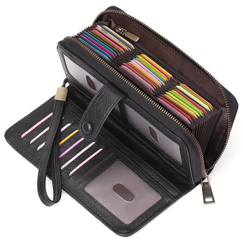 Gaekeao Leather Credit Card Holder Wallet For Women Rfid Blocking Large