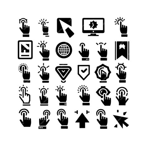 premium vector set of arrow web cursors set computer pointer click