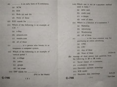 Bca E Commerce Question Paper Hpu