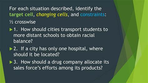 introducing optimization with solver ppt