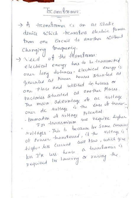 SOLUTION Transformers Handwritten Notes Studypool