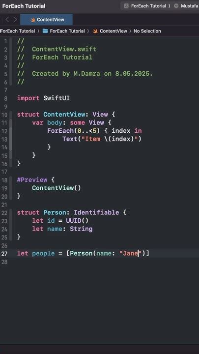 Swiftui Tutorial Series Simple Foreach Logic 🔥 Youtube