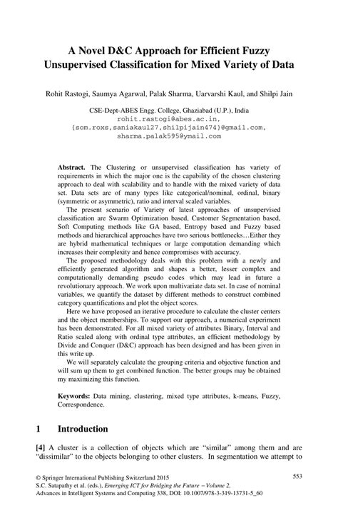 Pdf A Novel Dandc Approach For Efficient Fuzzy Unsupervised