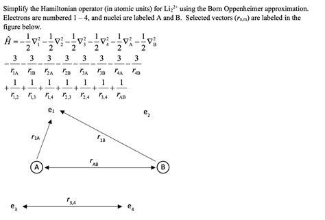 Solved Simplify The Hamiltonian Operator In Atomic Units Chegg