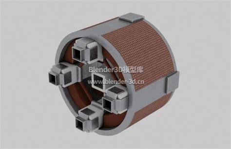 Blender 圆柱形太空飞船3d模型素材资源免费下载 Blender3d模型库