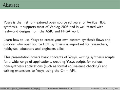 Yosyspresentation That Help In Working On The Yosys Tool Pdf Programming Languages Computing