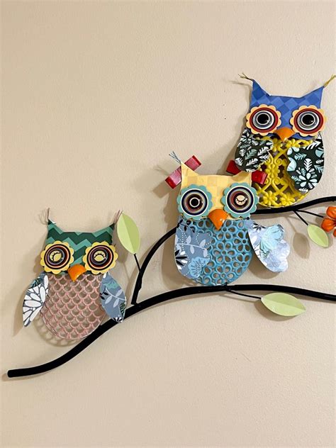 Colorful Metal Owl Wall Decor
