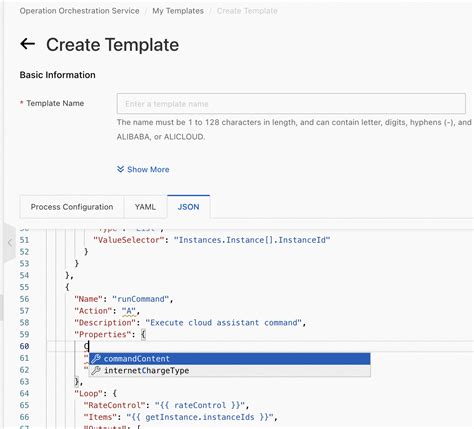 Use The Online Yaml Or Json Template Editor Of Oos To Edit A Template Cloudops Orchestration