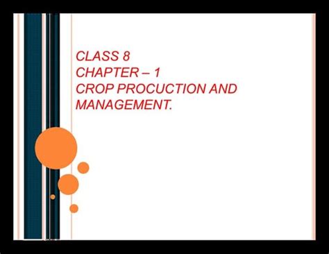 Crop Production And Management Class 8 Science Ppt