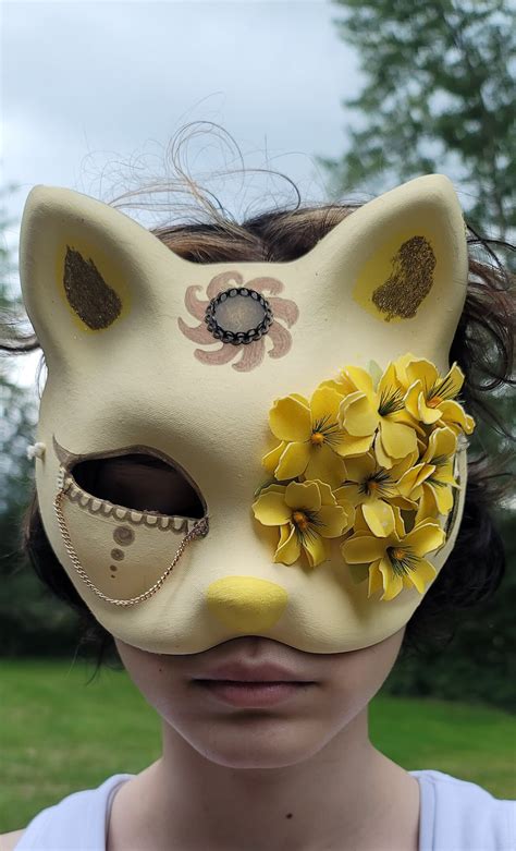 Sun Themed Cat Therian Mask Etsy