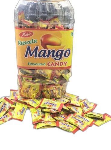 Round Hello Raseela Mango Flavored Candy Packaging Type Plastic Jar