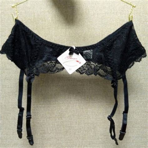 Black Lace Garter Stockings Suspenders Adjustable Double Breasted Waist
