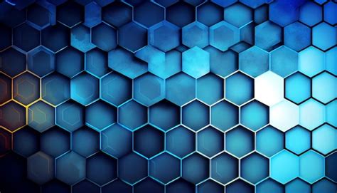 Premium Ai Image Generative Ai Blue Honeycomb Hexagonal Abstract Background