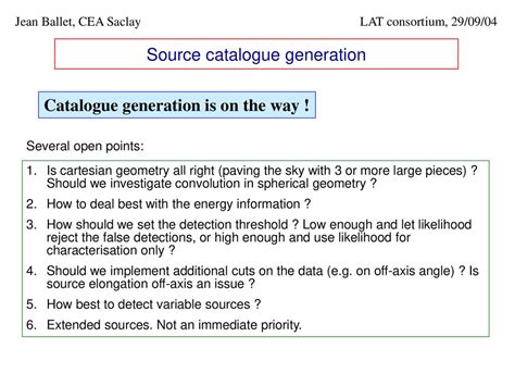 Source Catalogue Generation Ppt Download